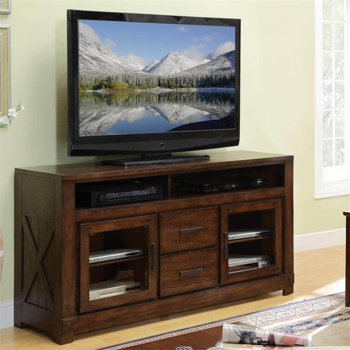 Windridge Glass Door TV Console – NC Furniture and Mattress - Newport ...